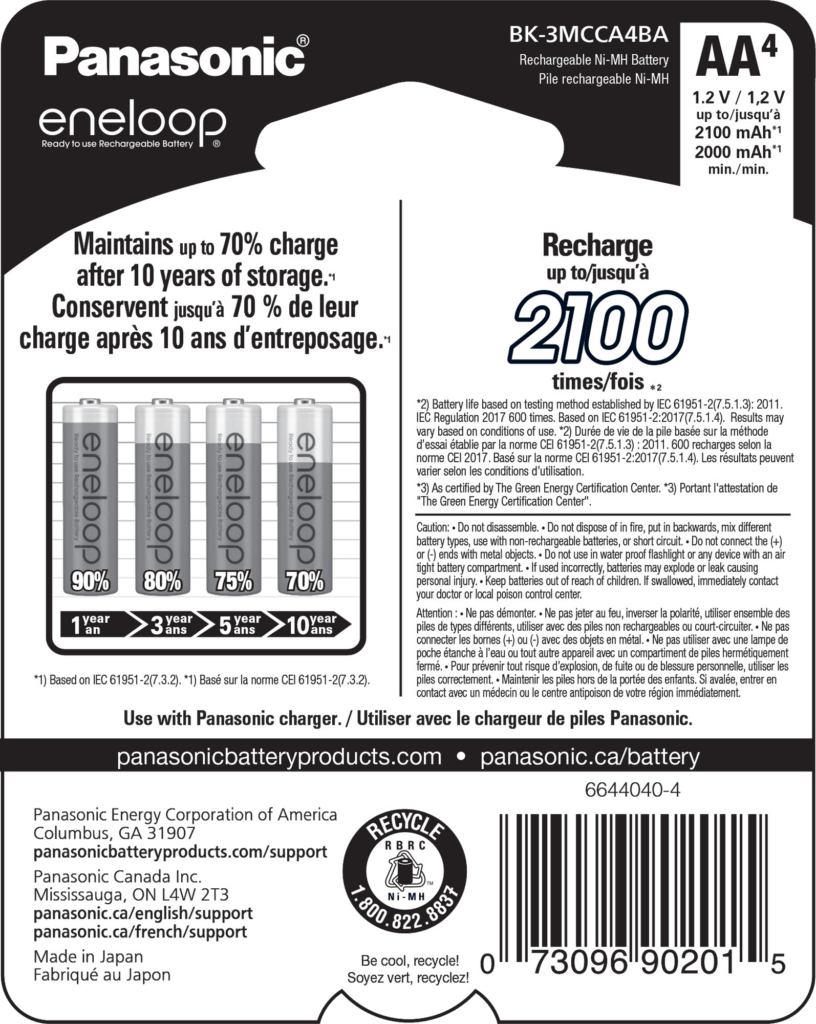 eneloop Rechargeable - Panasonic Battery Products | Panasonic Battery ...