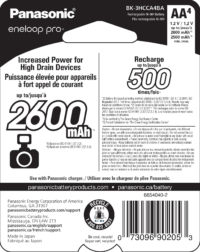 eneloop pro Rechargeable - Panasonic Battery Products | Panasonic ...