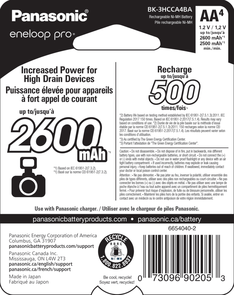 eneloop pro Rechargeable - Panasonic Battery Products | Panasonic ...